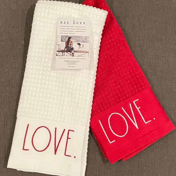 Rae Dunn | Kitchen | Rae Dunn Love Kitchen Towels | Poshmark